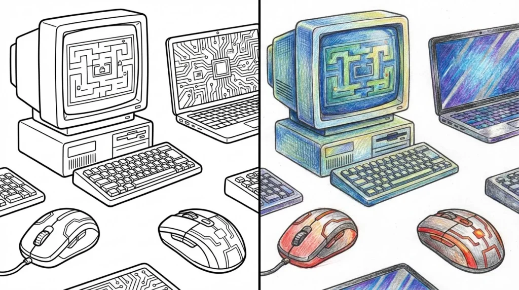 45 Computer Coloring Pages (Free PDFs) - ColoringBookFun