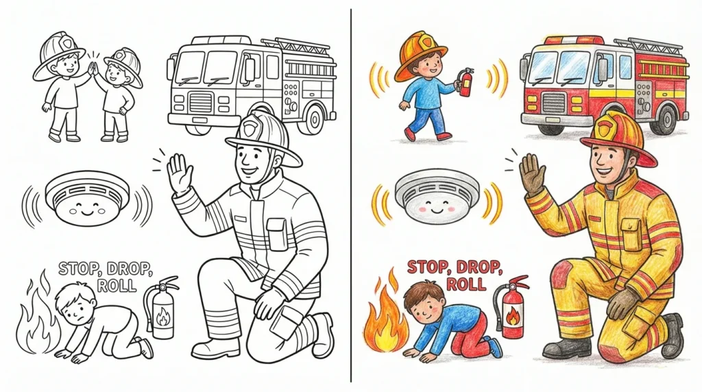48 Fire Safety Coloring Pages (Free PDFs) - ColoringBookFun