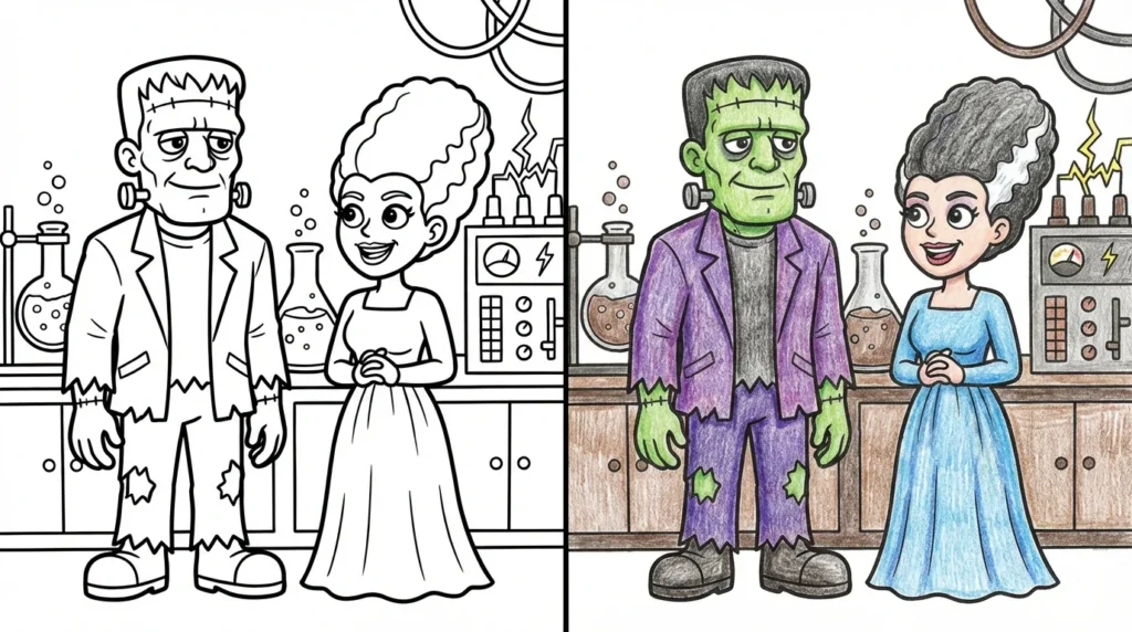 53 Frankenstein Coloring Pages (Free PDFs) - ColoringBookFun