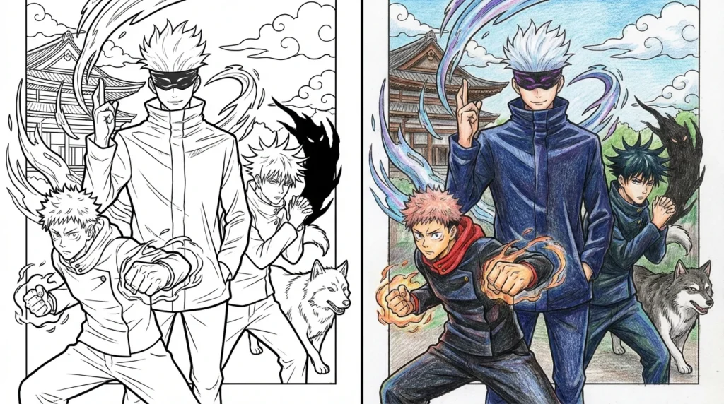 57 Gojo Coloring Pages (Free PDFs) - ColoringBookFun