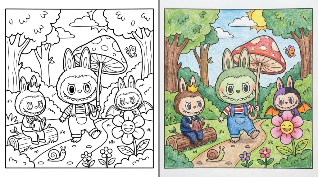65 Labubu Coloring Pages (Free PDFs) - ColoringBookFun
