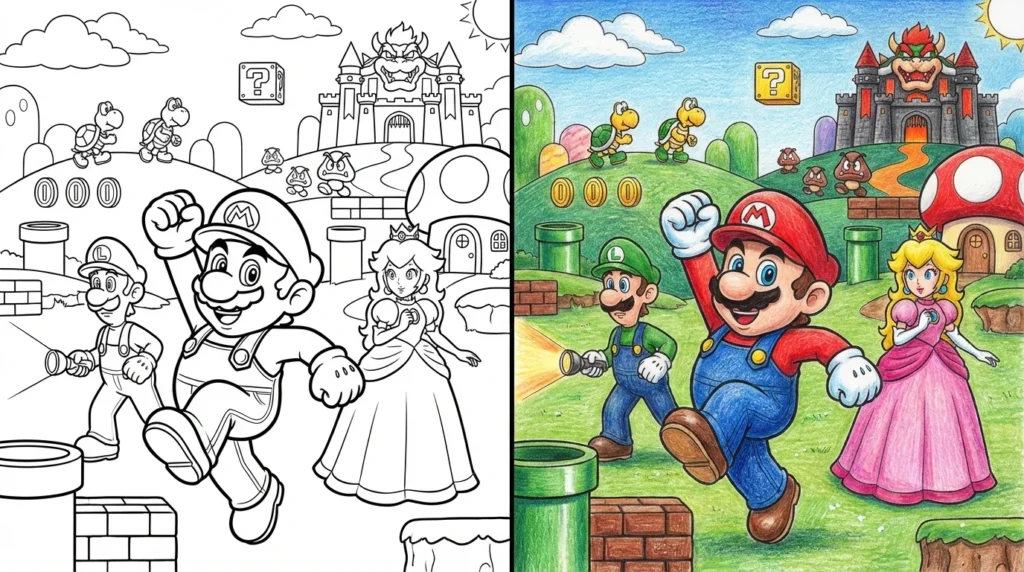 50 Super Mario Movie Coloring Pages (Free PDFs) - ColoringBookFun