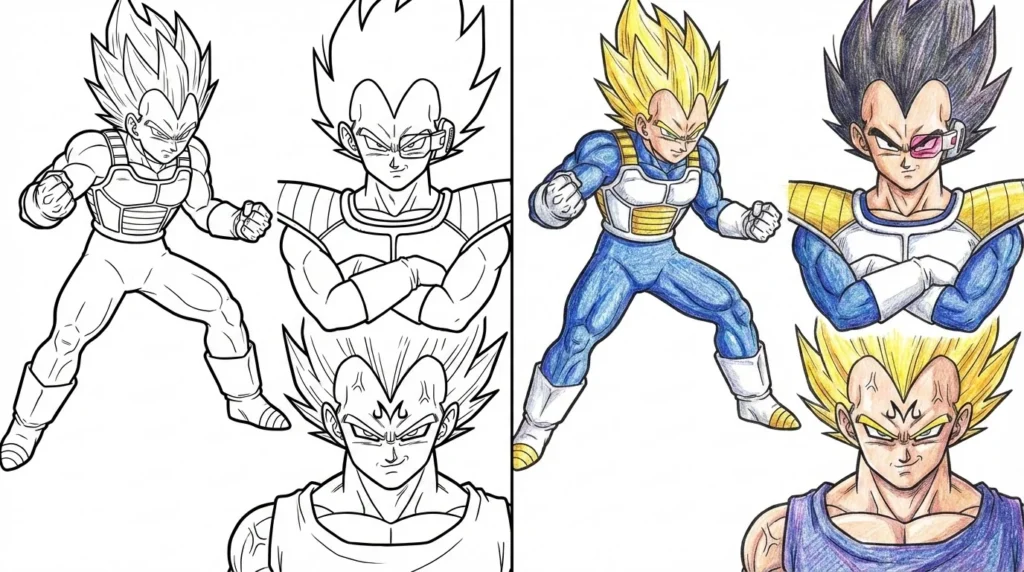 60 Vegeta Coloring Pages (Free PDFs) - ColoringBookFun