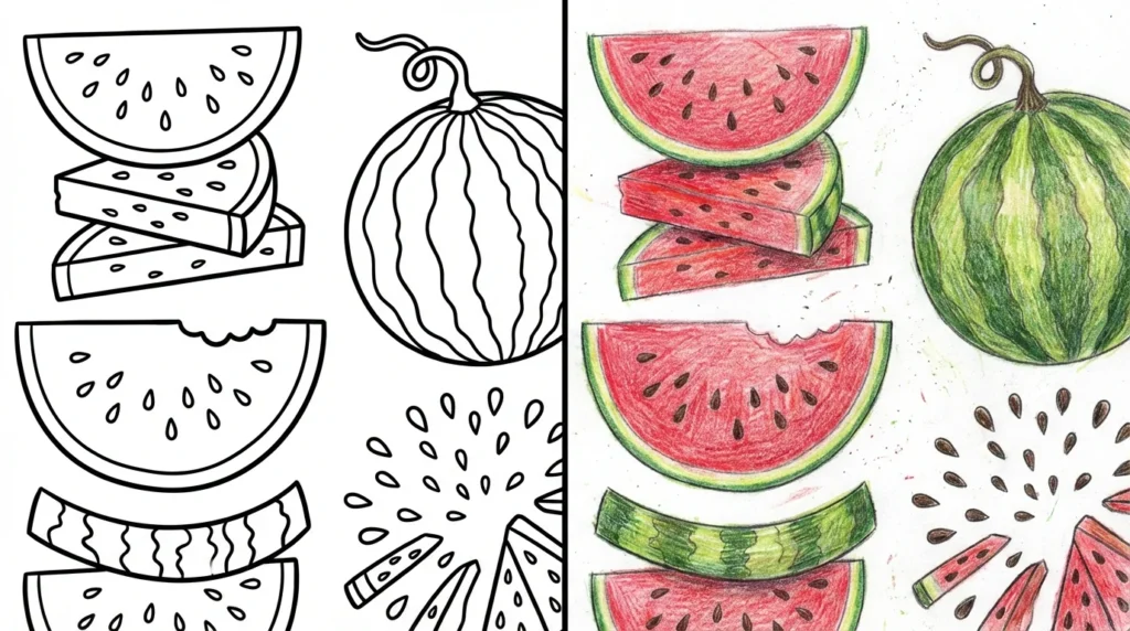 53 Watermelon Coloring Pages (Free PDFs) - ColoringBookFun