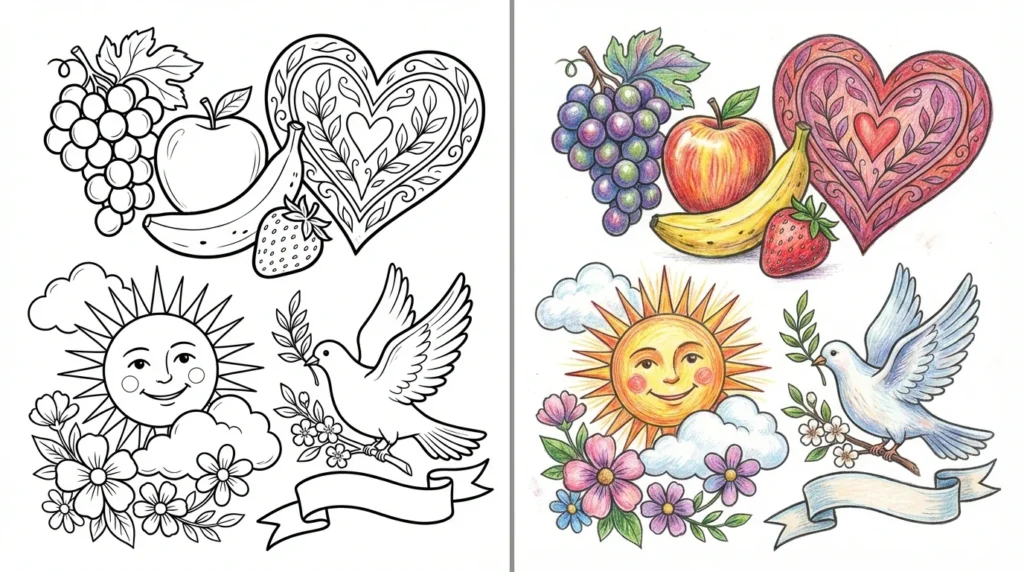 42 Fruit Of The Spirit Coloring Pages (Free PDFs) - ColoringBookFun