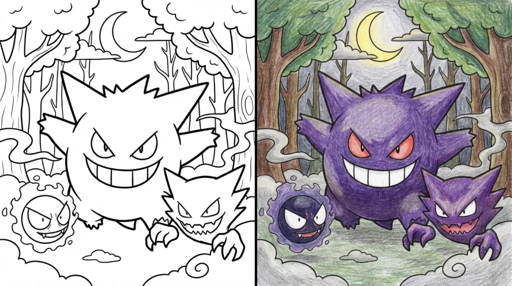 48 Gengar Coloring Pages (Free PDFs) - ColoringBookFun