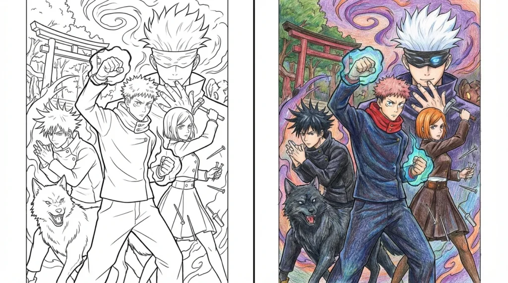51 Jujutsu Kaisen Coloring Pages (Free PDFs) - ColoringBookFun