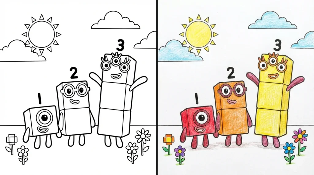 51 Number Blocks Coloring Pages (Free PDFs) - ColoringBookFun