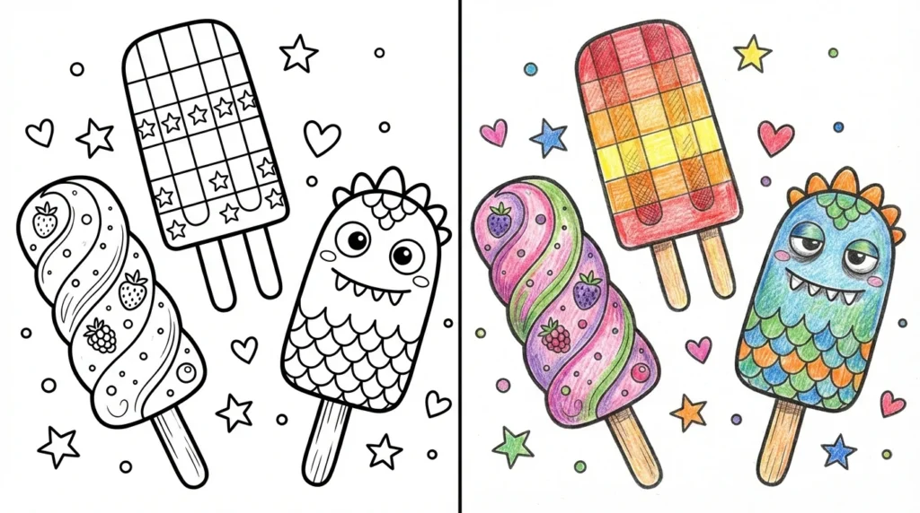 63 Popsicle Coloring Pages (Free PDFs) - ColoringBookFun