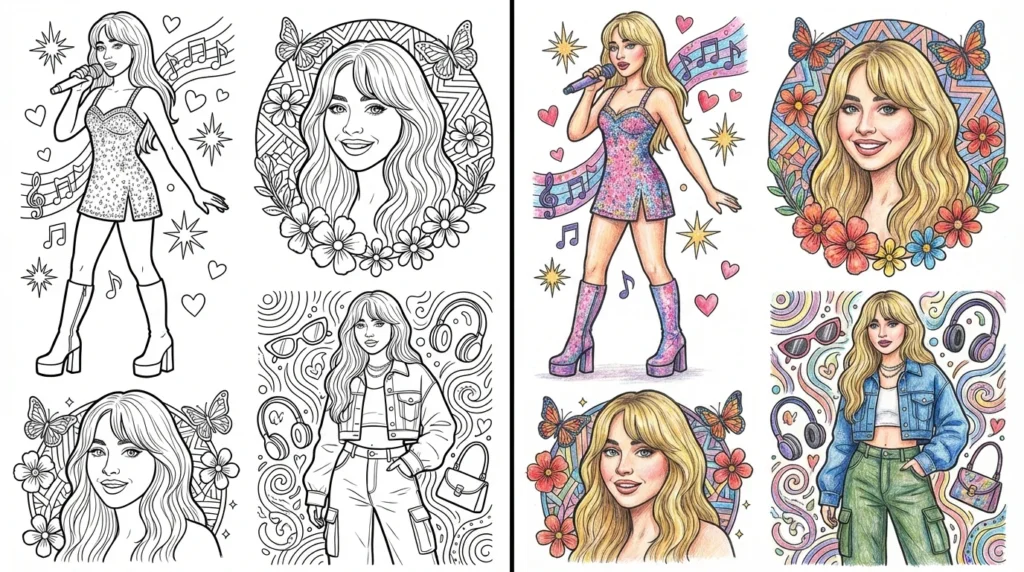 52 Sabrina Carpenter Coloring Pages (Free PDFs) - ColoringBookFun