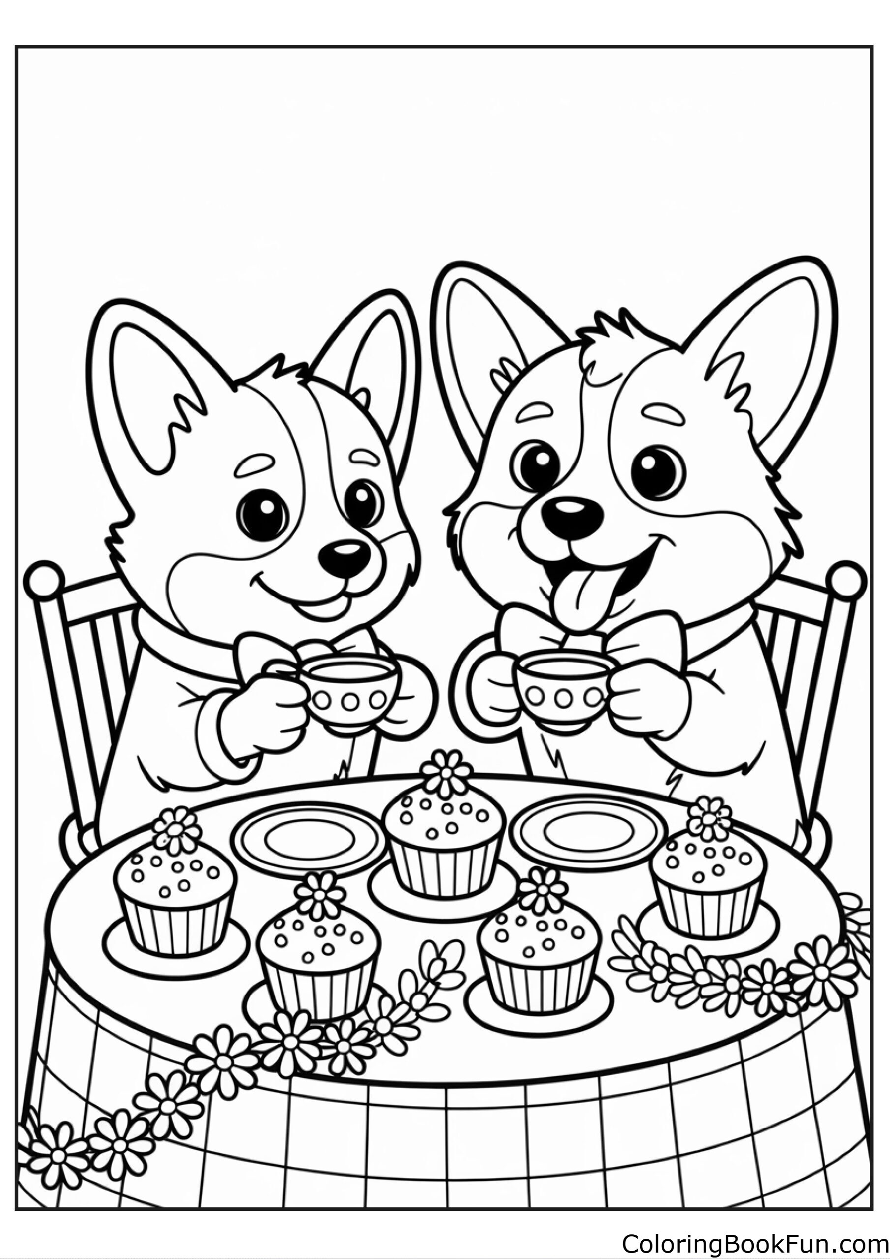 20 Corgis Coloring Pages - ColoringBookFun
