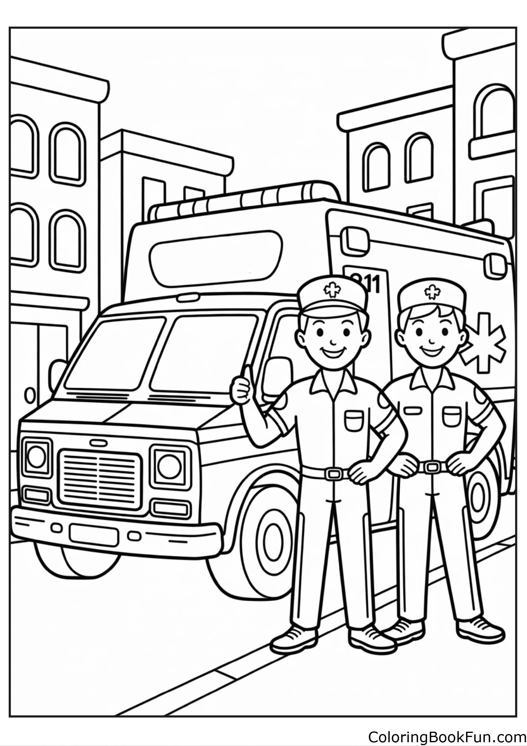 20 Ambulance Coloring Pages - ColoringBookFun