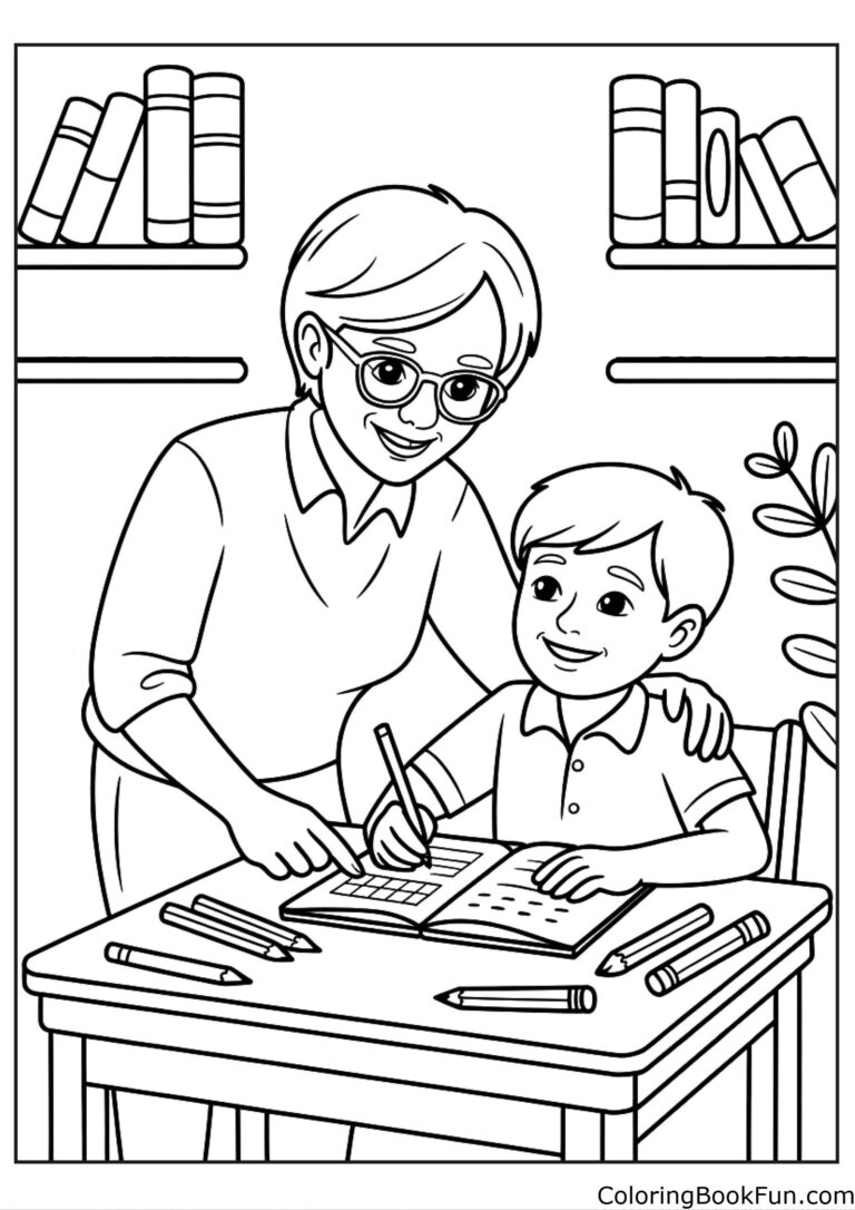 20 Teacher Coloring Pages - ColoringBookFun