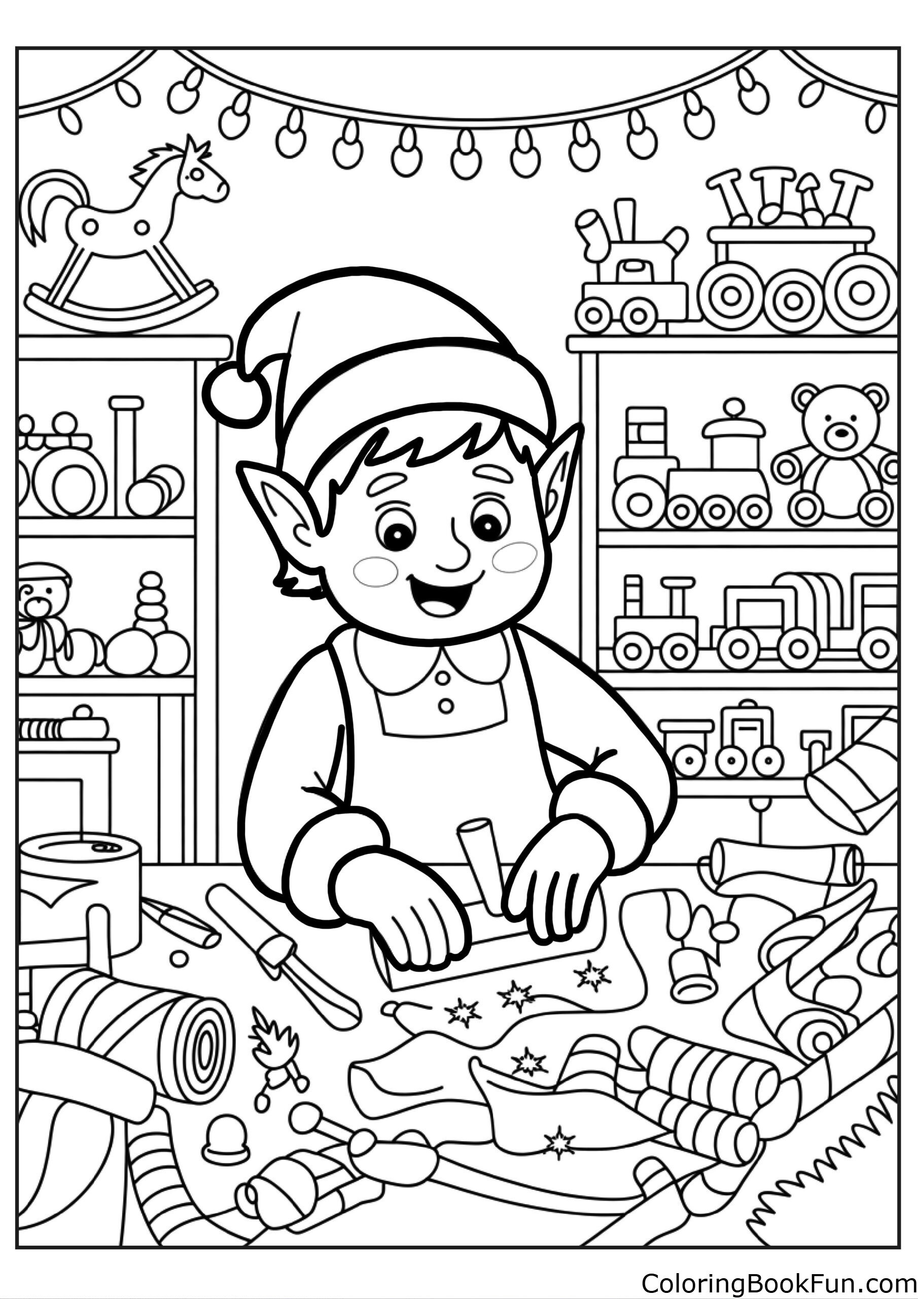 20 Christmas Elves Coloring Pages - ColoringBookFun